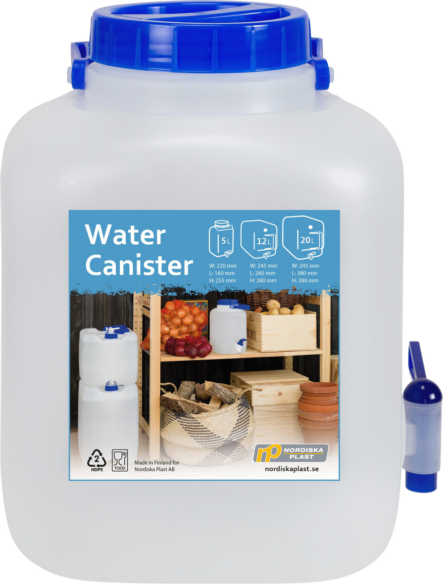 Vattendunk med tappkran och handtag, 5-13 liter