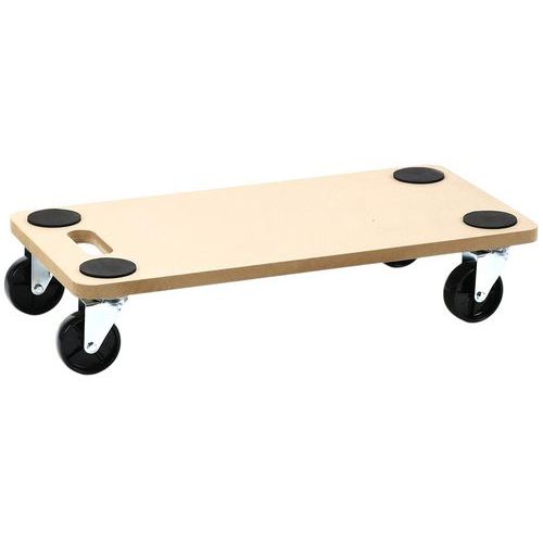 Transportplatta av trä med hjul, kapacitet 200 kg - Manutan Expert ...