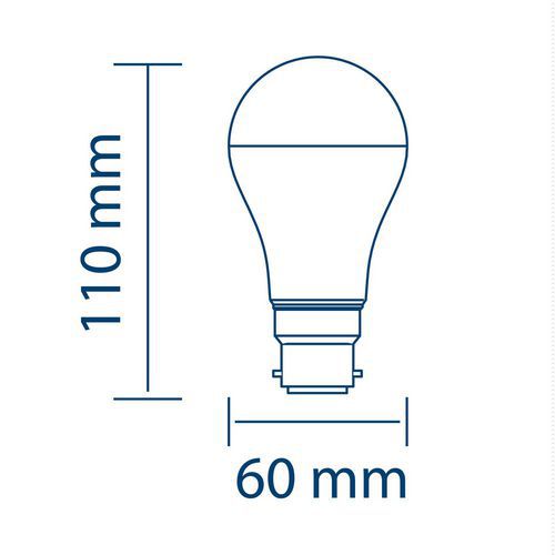 SMD LED-lampa, standard, A60, 9 W, B22-sockel – VELAMP