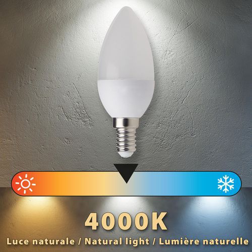 Olive SMD LED-lampa, C37, 6 W, E14-sockel – VELAMP