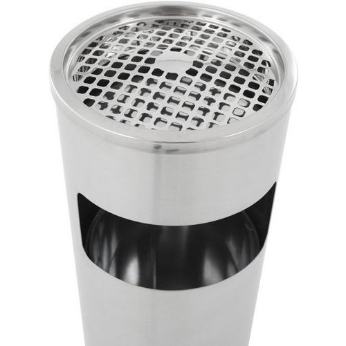 Rund papperskorg med askkopp - rostfritt stål - 12,5 l - Witre.se