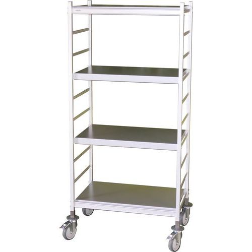 Hyllvagn i aluminium med 4 ställbara hyllor - Alminor - Witre.se
