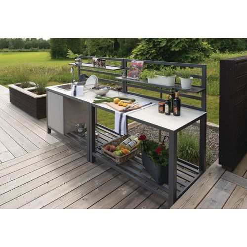 Utekök Åminne arbetsbänk grå aluminium - Hillerstorp - Witre.se