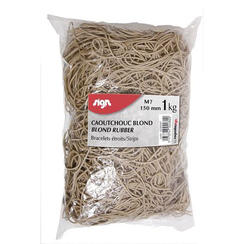 Låda med naturfärgade gummiband, 1 kg
